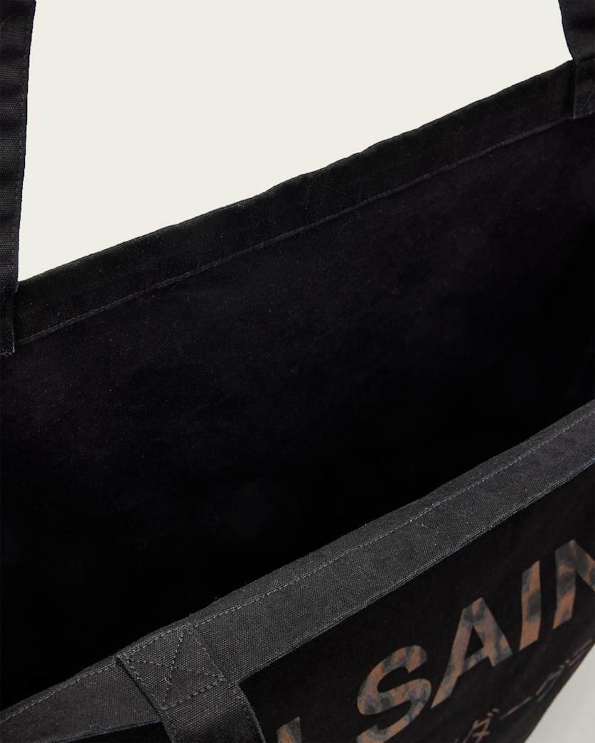 Underground Logo Printed Tote Bag BLACK/LEOPARD | ALLSAINTS